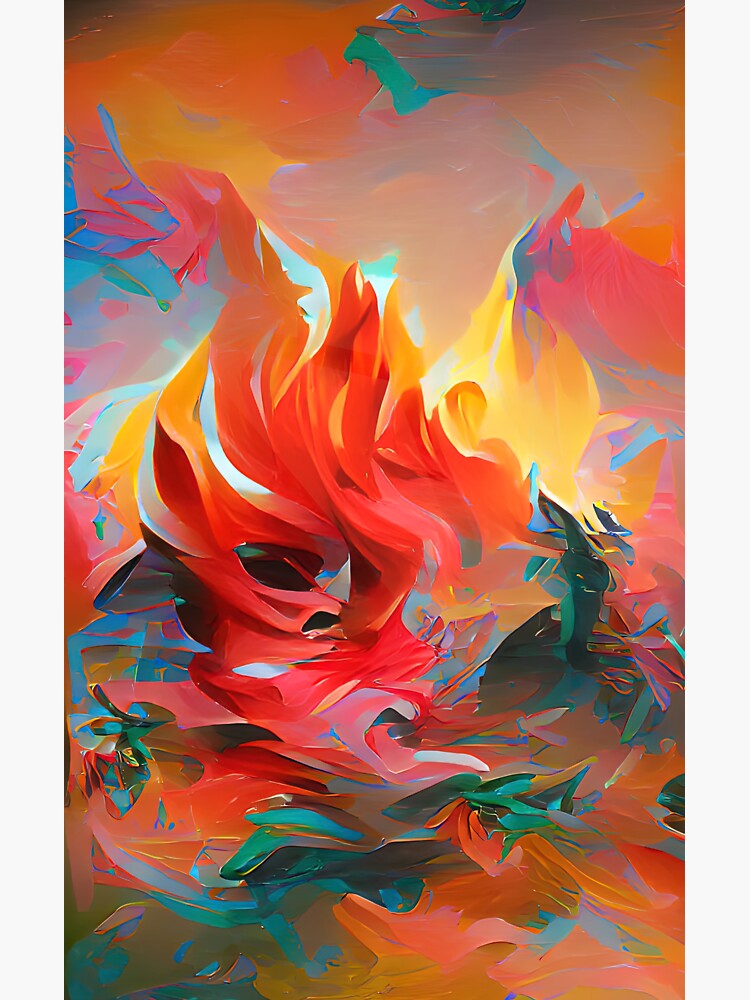 "A digital paint of fire - Epic" Sticker for Sale by Me3dm | Redbubble