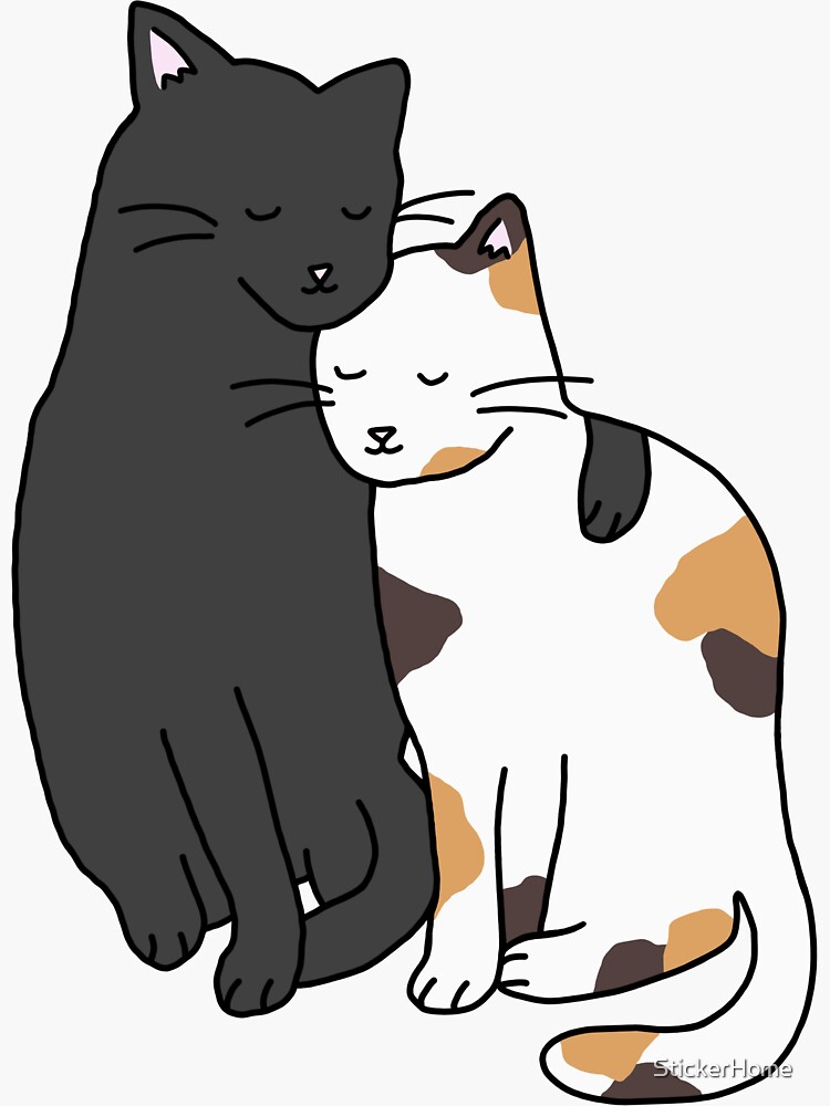 "Cat Hug" Sticker for Sale by StickerHome | Redbubble