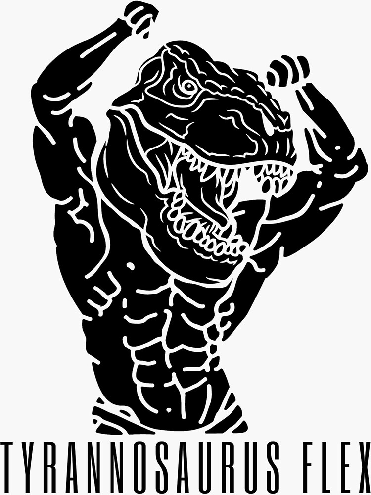 "T-Rex Tyrannosaurus Flex Fitness Training Motive For Fas Gym" Sticker ...