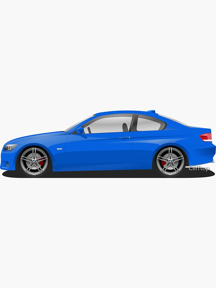 "E92 Coupe Sticker Blue Style 313 Wheels Shadow Trim" Sticker for Sale ...