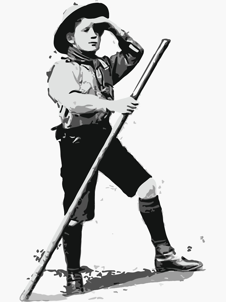 "scouts flags scout activities vintage old school white" Sticker for ...