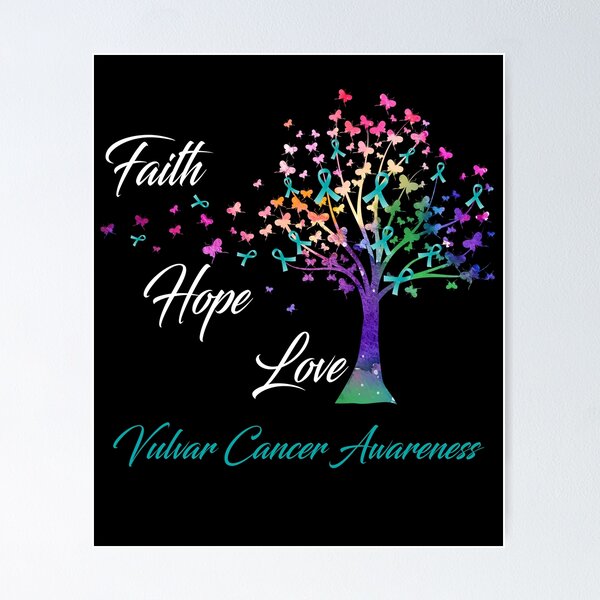 "Ribbon Tree Faith Hope Love Vulvar Cancer Awareness" Poster for Sale ...