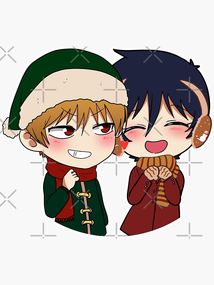 "Webtoon Quality Content BL Winter cutes chibi Max and Trevor " Sticker ...