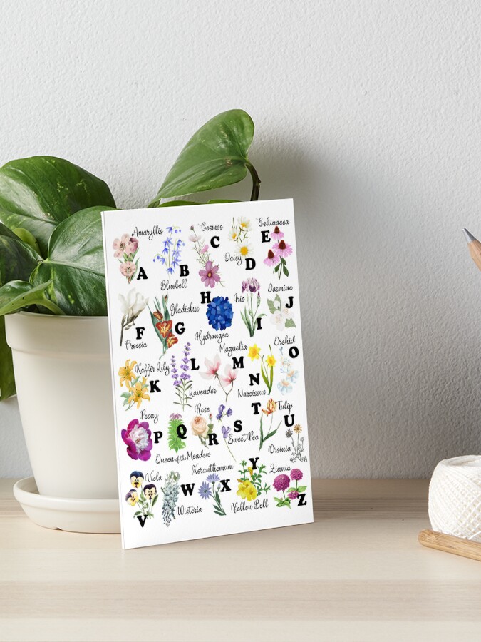 "Flower Alphabet" Art Board Print for Sale by ArtlandStudio | Redbubble