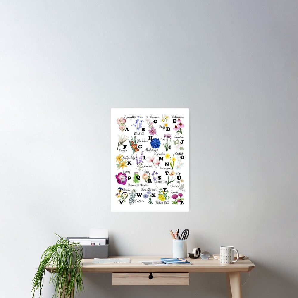 "Flower Alphabet" Poster for Sale by ArtlandStudio | Redbubble