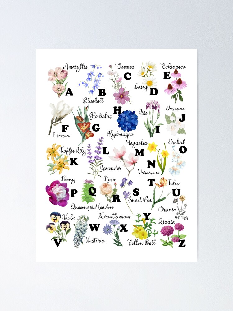 "Flower Alphabet" Poster for Sale by ArtlandStudio | Redbubble