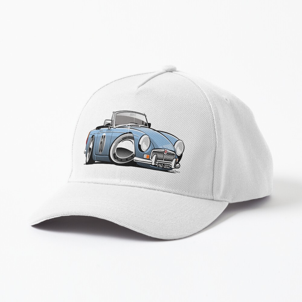 "MG MGB roadster caricature light blue" Cap for Sale by car2oonz ...