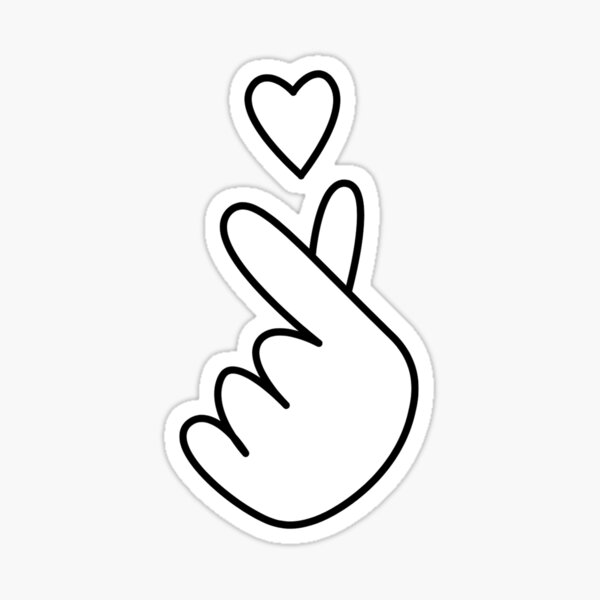 "korean heart" Sticker for Sale by Chibicha | Redbubble