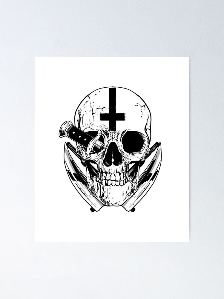 "Skull Dagger and Cross" Poster for Sale by love-you-daddy | Redbubble