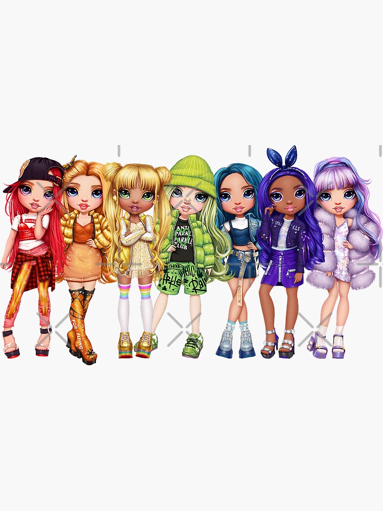 "Rainbow High Girls" Sticker for Sale by BreannaRobin | Redbubble