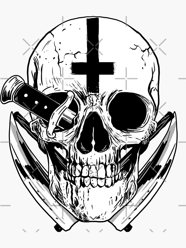 "Skull Dagger and Cross" Sticker for Sale by love-you-daddy | Redbubble
