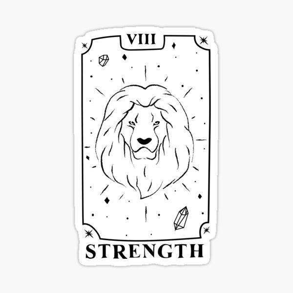"Leo Strength Tarot Card Magic Power Vibes in Most Designs" Sticker for ...