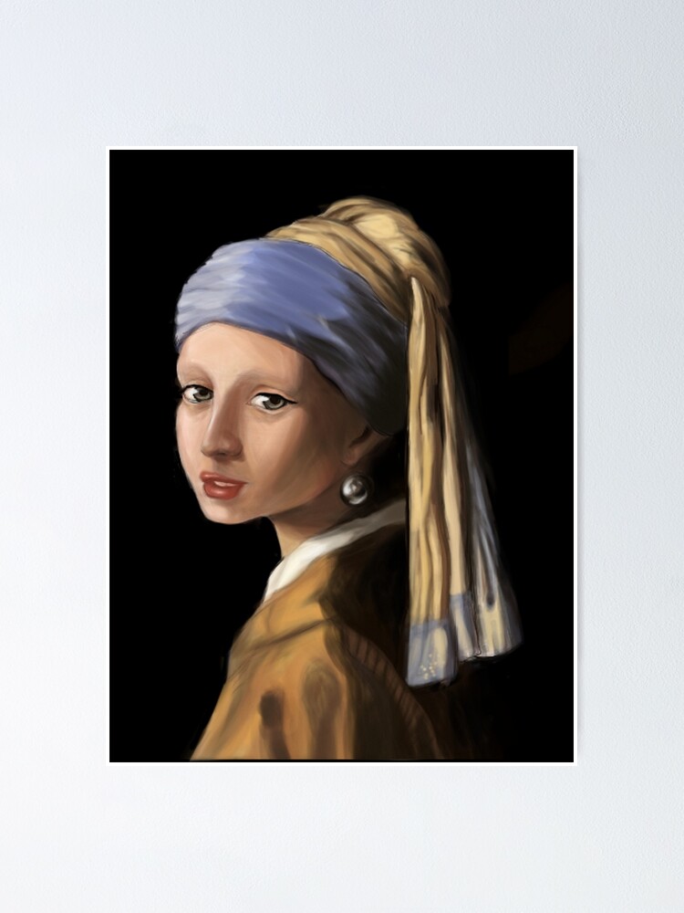 "Girl with a Pearl Earring" Poster for Sale by herartdesign | Redbubble