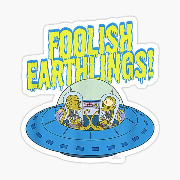 "Kang & Kodos Foolish Earthlings" Sticker for Sale by Dulaynere | Redbubble