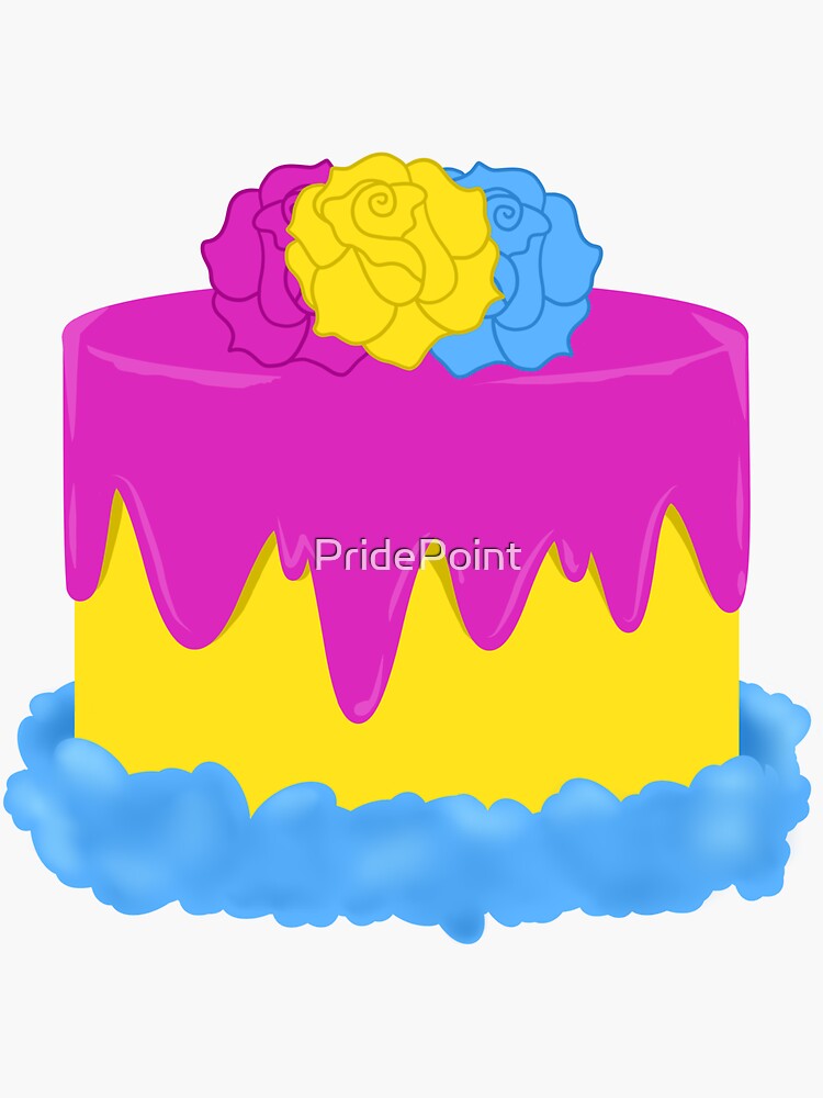 "Pansexual Pride Flag Cake" Sticker by PridePoint | Redbubble