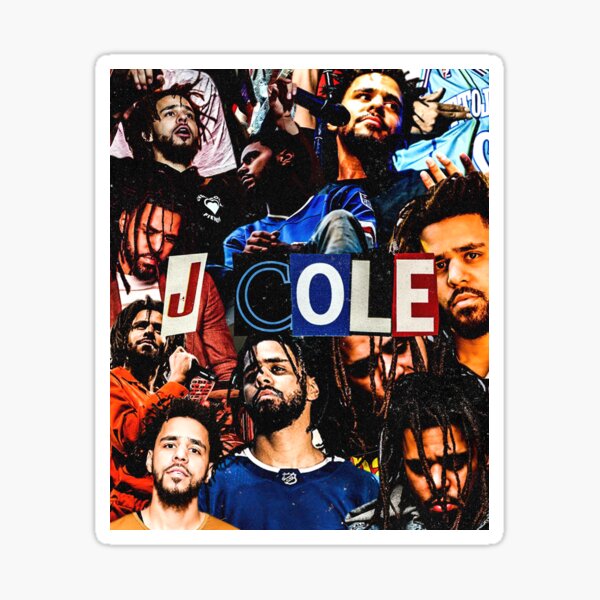 "J Cole Vintage Mashup Portrait Art" Sticker for Sale by NinaUS | Redbubble