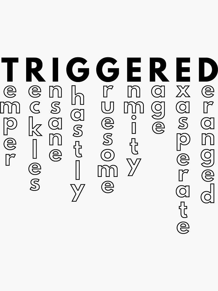 "TRIGGERED (Synonyms - MEME)" Sticker for Sale by GsusChrist | Redbubble