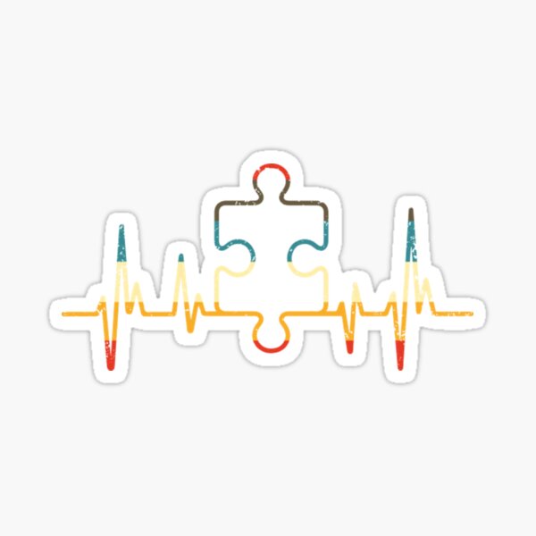 "Autism Heart Beat Color Outfit" Sticker for Sale by ColinRedpath ...