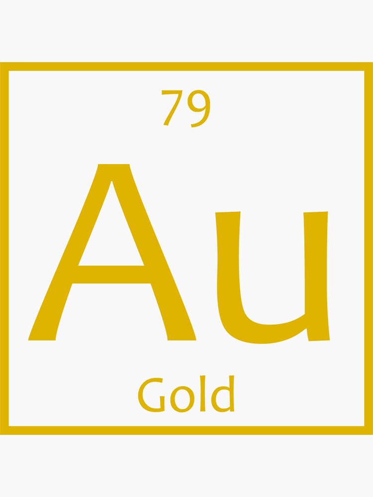 Pegatina «Símbolo químico de oro (Au)» de the-elements | Redbubble