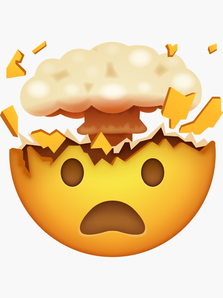 "Mind Blowing Emoji " Sticker for Sale by crazyfacts | Redbubble