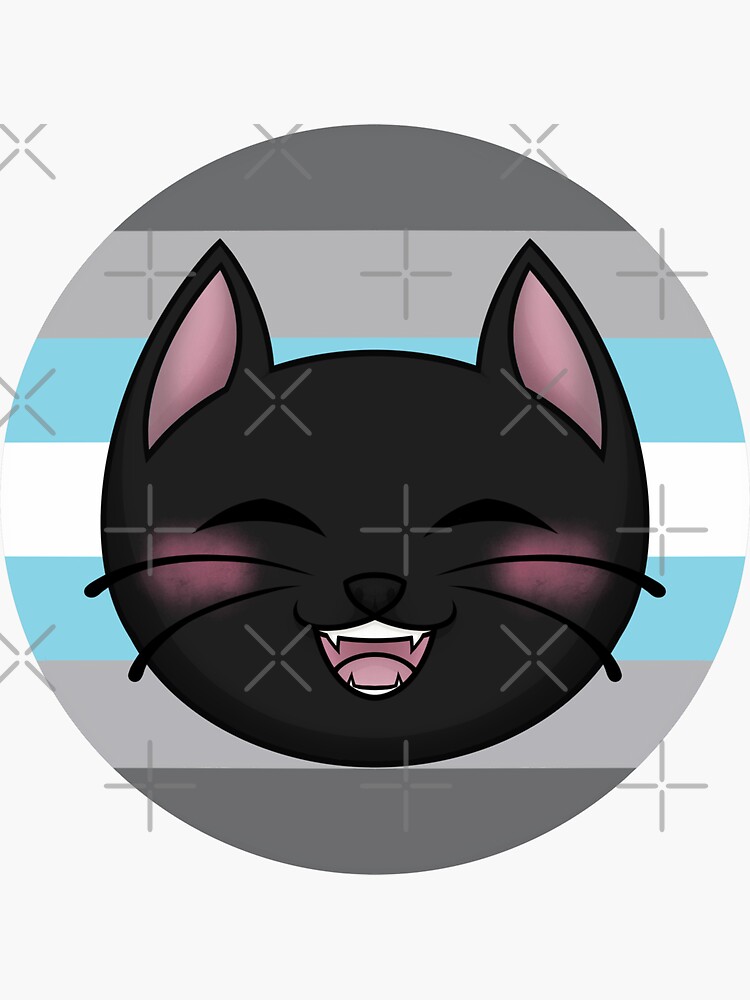 "Demiboy Pride Pin - Black Cat" Sticker for Sale by BlueJayArts04 ...