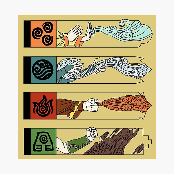 "Four Elements - Avatar the Last Airbender" Photographic Print by ...