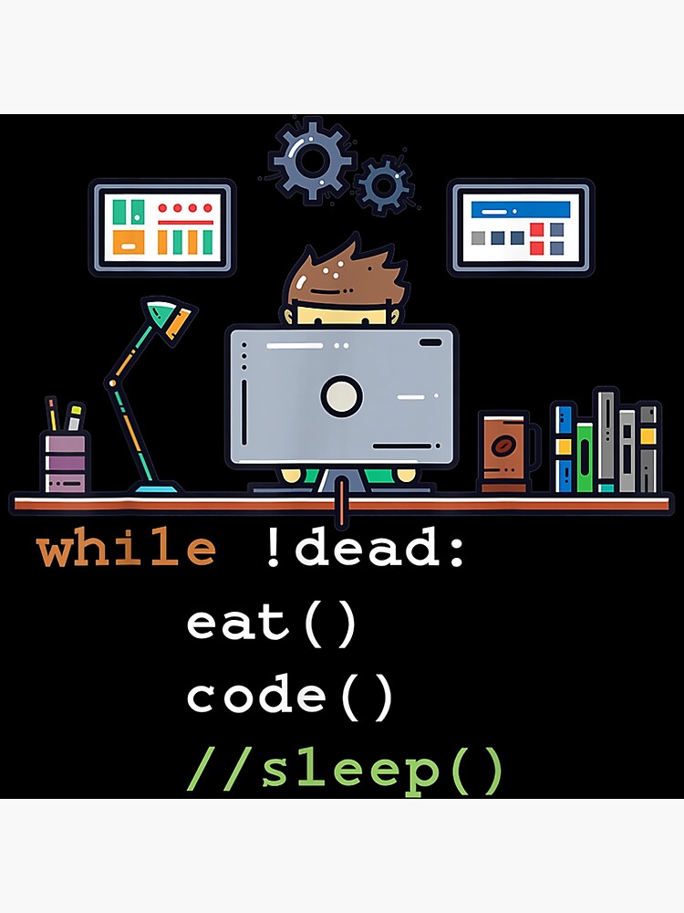 Computer Science Python Programmer Eat Code Sleep Photographic Print 6858