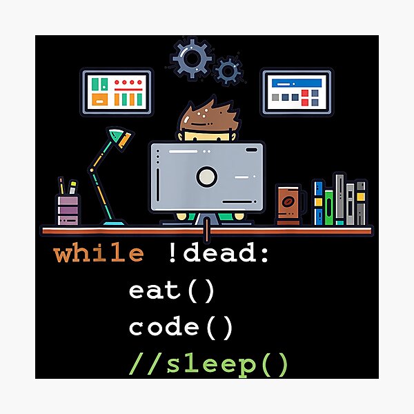 "Computer Science Python Programmer Eat Code Sleep" Photographic Print ...