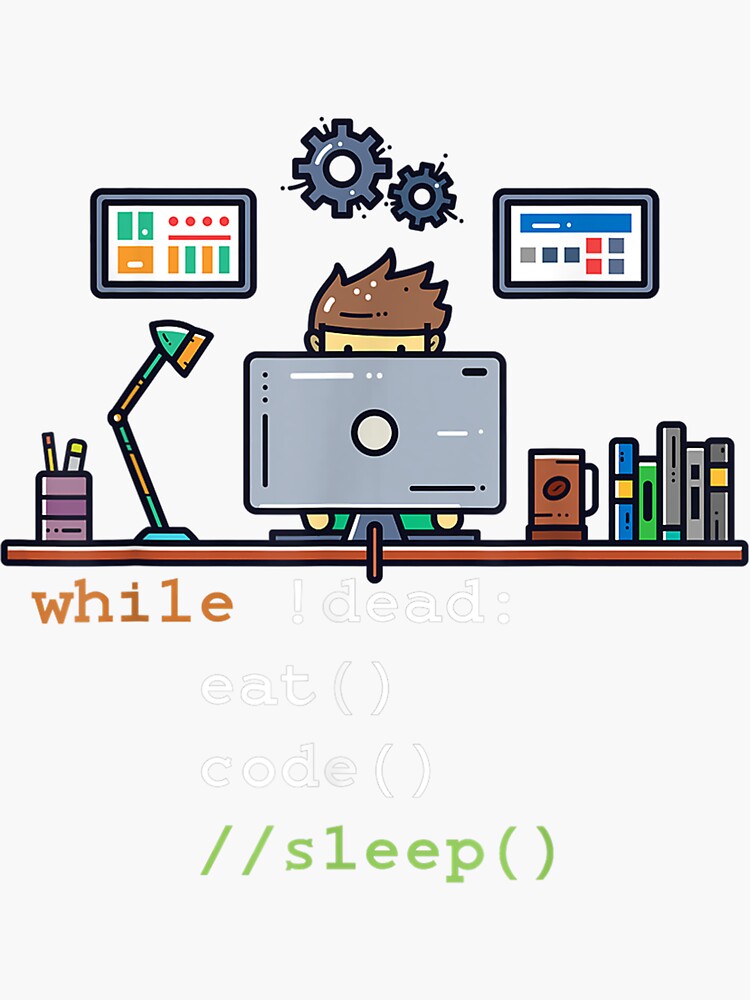 "Computer Science Python Programmer Eat Code Sleep" Sticker for Sale by Codyowen56 | Redbubble