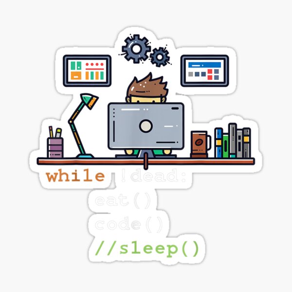 "Computer Science Python Programmer Eat Code Sleep" Sticker for Sale by Codyowen56 | Redbubble