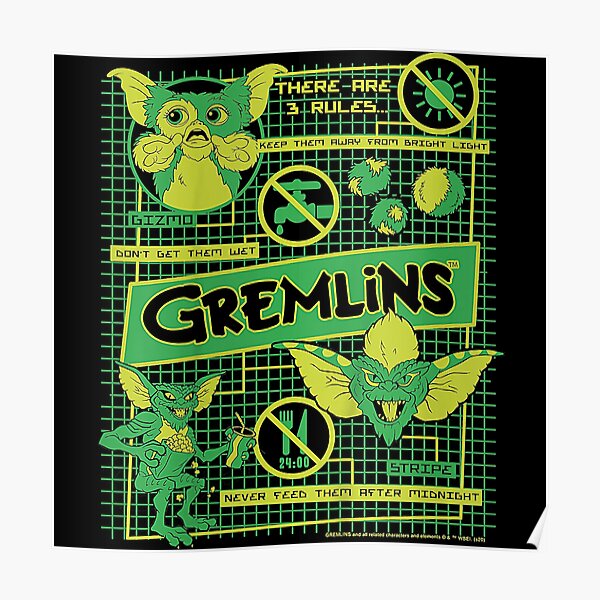 "Kids Gremlins Three Rules Schematics" Poster for Sale by Wylliam459 ...