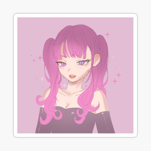 "Pink Anime Girl" Sticker for Sale by arispring | Redbubble