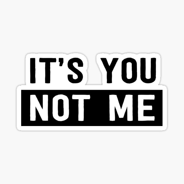 "It's you not me" Sticker for Sale by wondrous | Redbubble