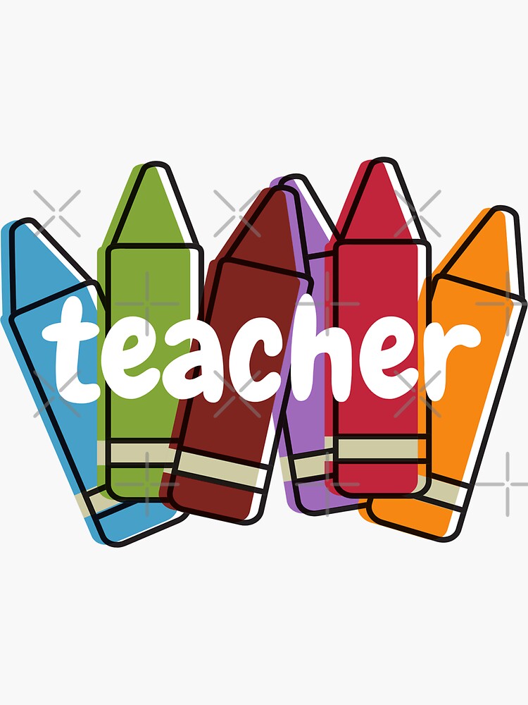"teacher crayons" Sticker for Sale by sieeeeerra | Redbubble