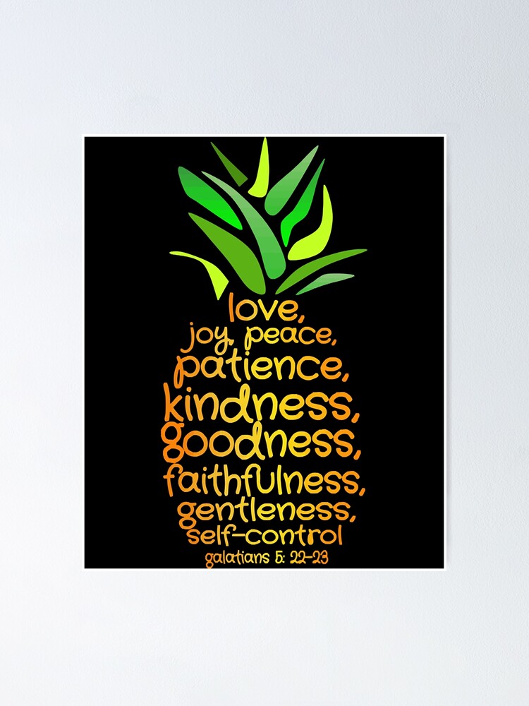 "Poetic Pineapple Bible Fruit Of The Spirit Love Joy Peace Funky ...