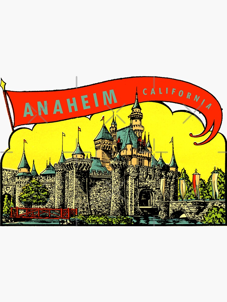 "Anaheim California Vintage Travel Decal" Sticker for Sale by hilda74 ...