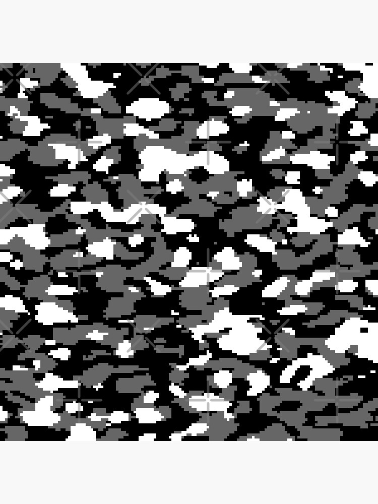 "Black and white Camo pattern digital Camouflage" Sticker by ...