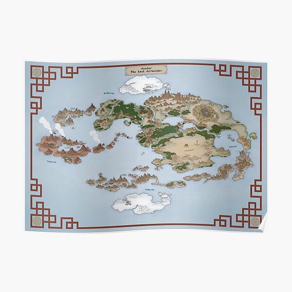 Póster «Mapa detallado a todo color de AVATAR the Last Airbender» de ...