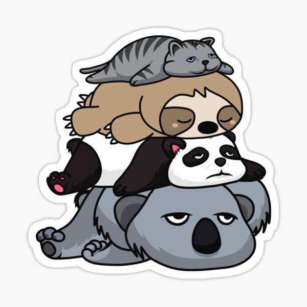 "Cute kawaii animals - Sleeping sloth panda koala - slow driver bumper ...