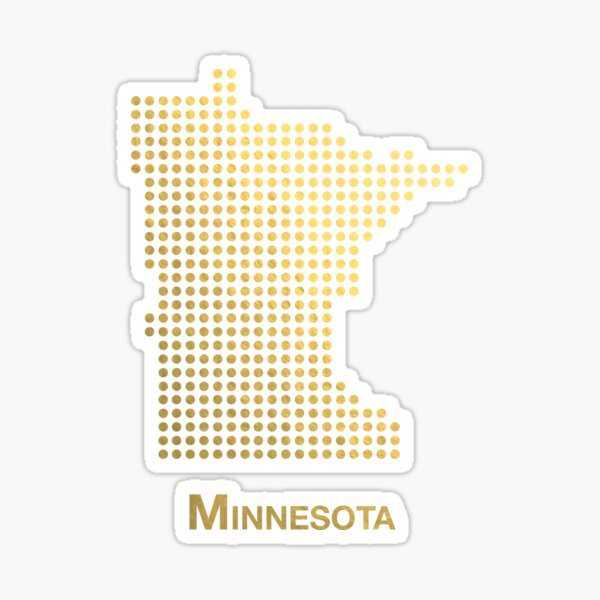 "Minnesota gold dotted map" Sticker for Sale by captaingursel | Redbubble