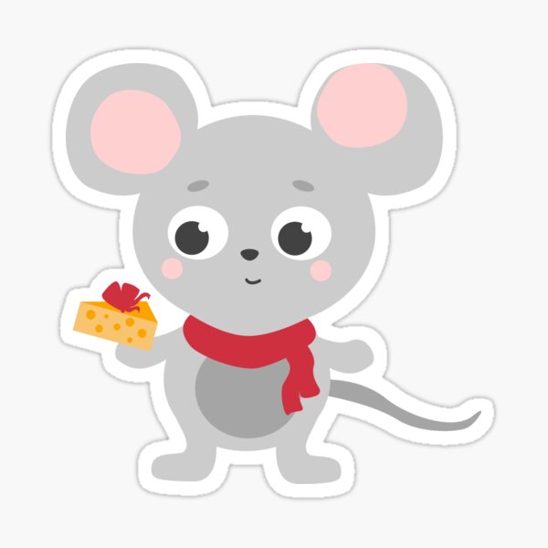 "Cute little mouse in a red scarf " Sticker by bau-shop | Redbubble