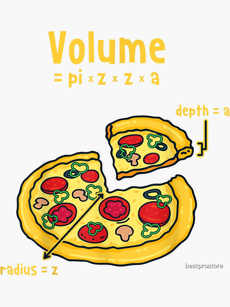 "Pizza Pi Day Funny Math Food 3.14 Pizza Pie Teacher Student" Sticker ...