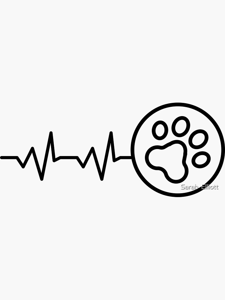 "My Pet Is my Lifeline.ECG Animal Paw Print " Sticker for Sale by ...