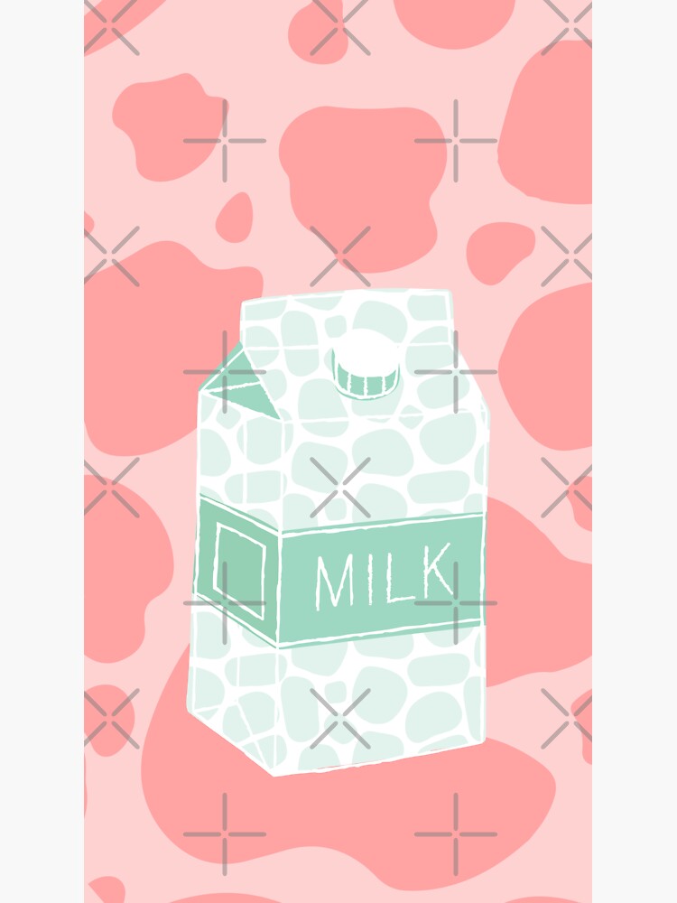 "Pastel Peach and Green Cow Milk" Sticker for Sale by SunnyAlloy ...