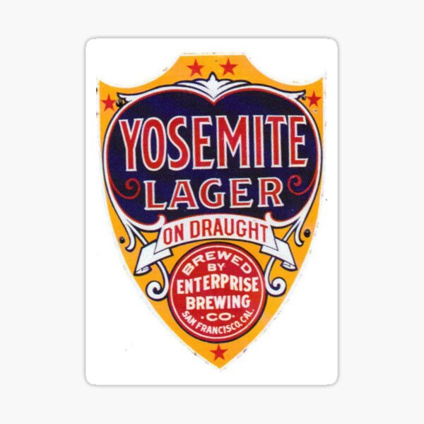 "Yosemite Lager" Sticker for Sale by uniquenostalgia | Redbubble