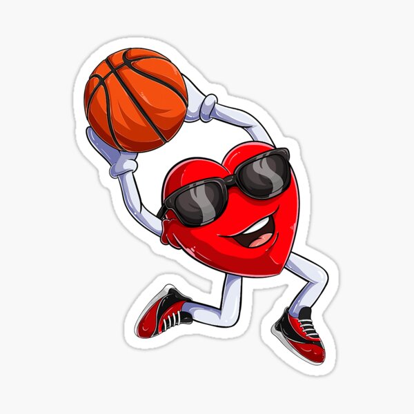 "Dunking Heart Basketball Valentines Day" Sticker for Sale by ...