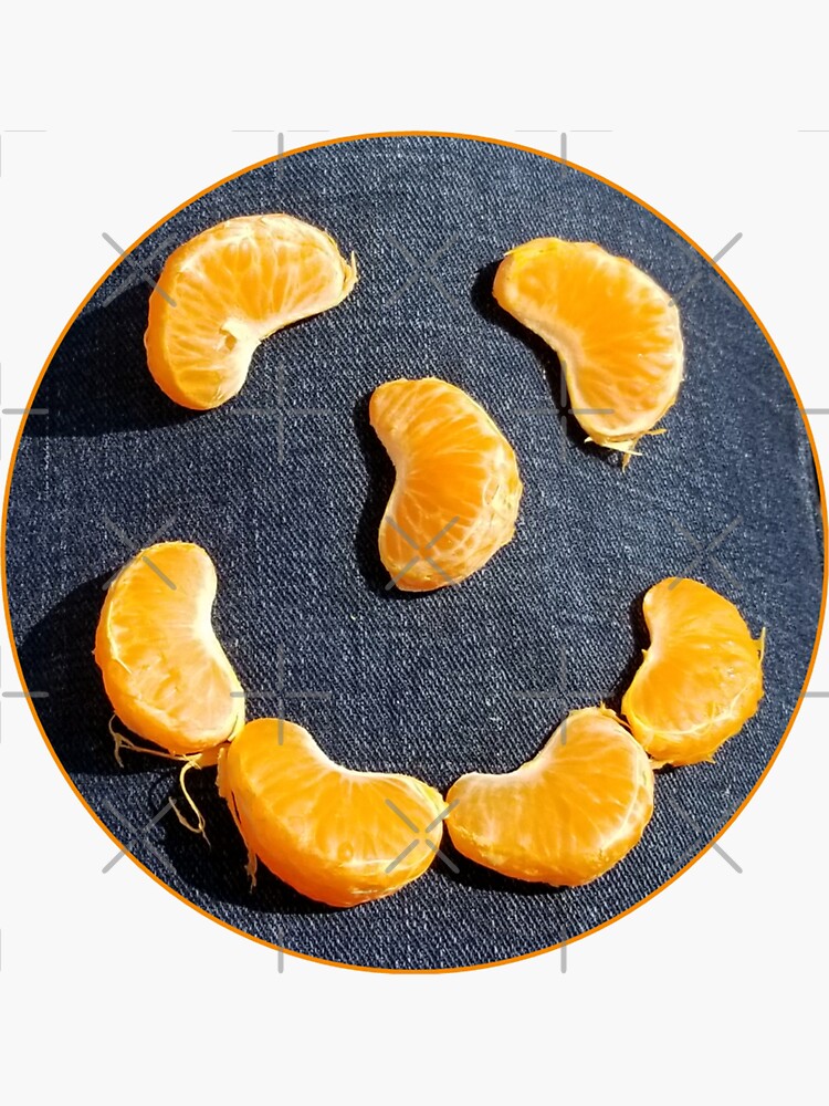 "Tangerine Happy Face" Sticker by MoonStarSailing | Redbubble