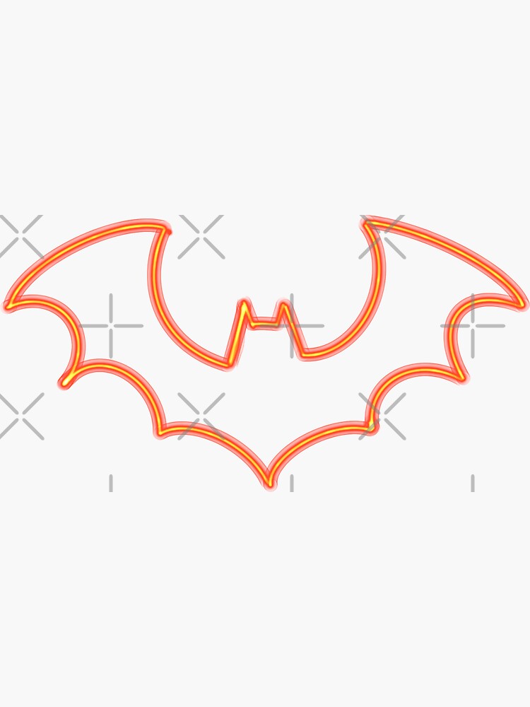 "Neon Bat (Red)" Sticker by elusivesin | Redbubble