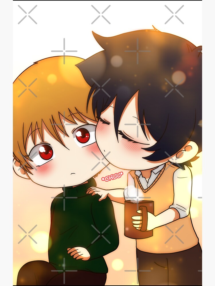 "WEBTOON QUALITY CONTENT BL cute chibi kiss " Sticker for Sale by ...