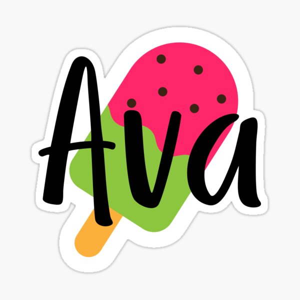 "Ava - a female name, written in a calligraphic form with a watermelon ...